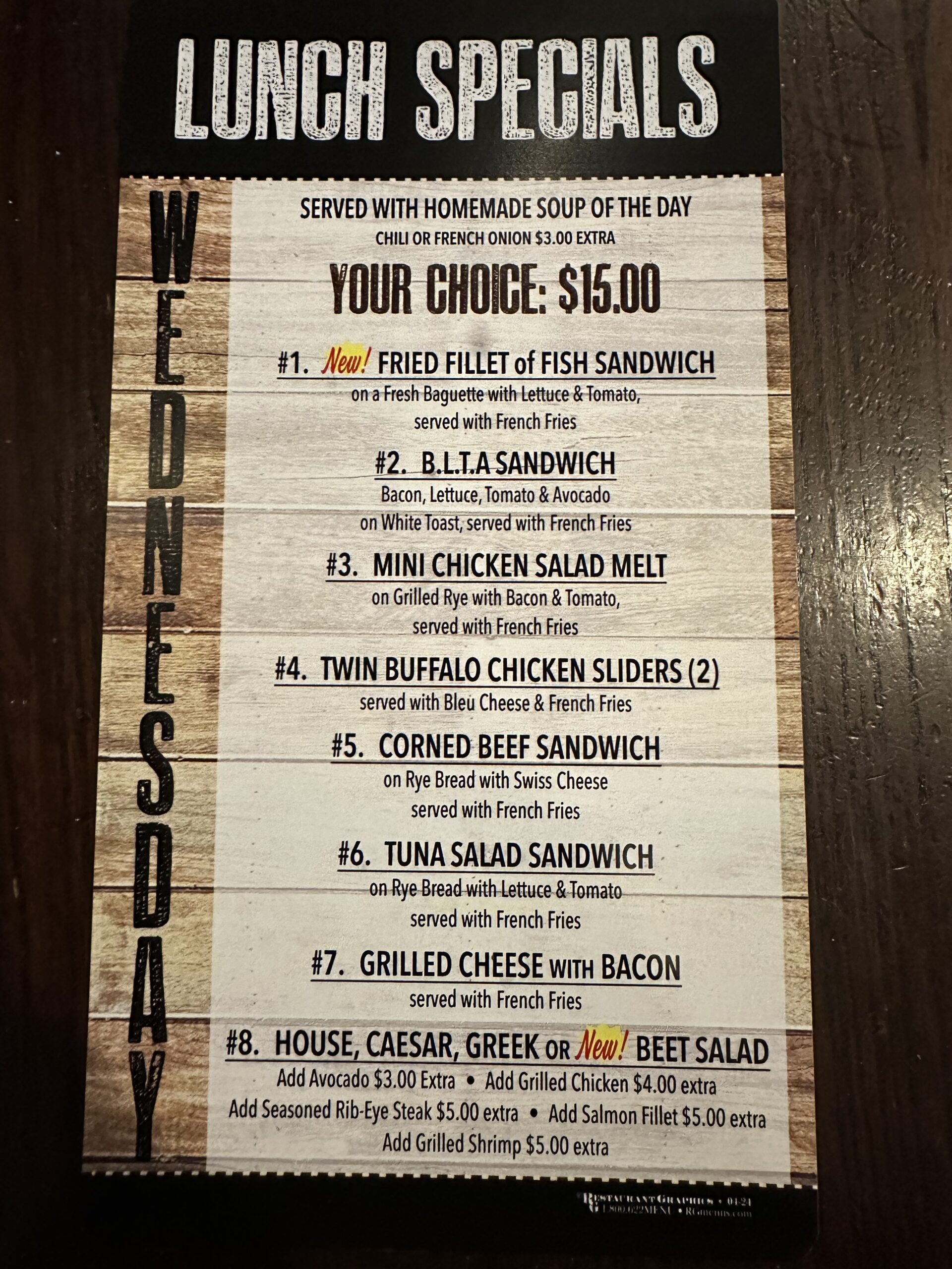Weekday Lunch Specials - The Brown Stone Bar & Grill